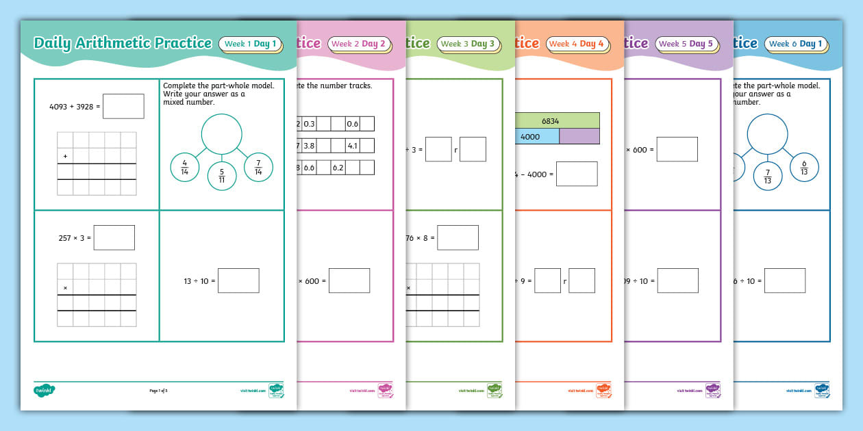 👉 Year 4 Summer 1 Daily Arithmetic Practice Pack - Twinkl