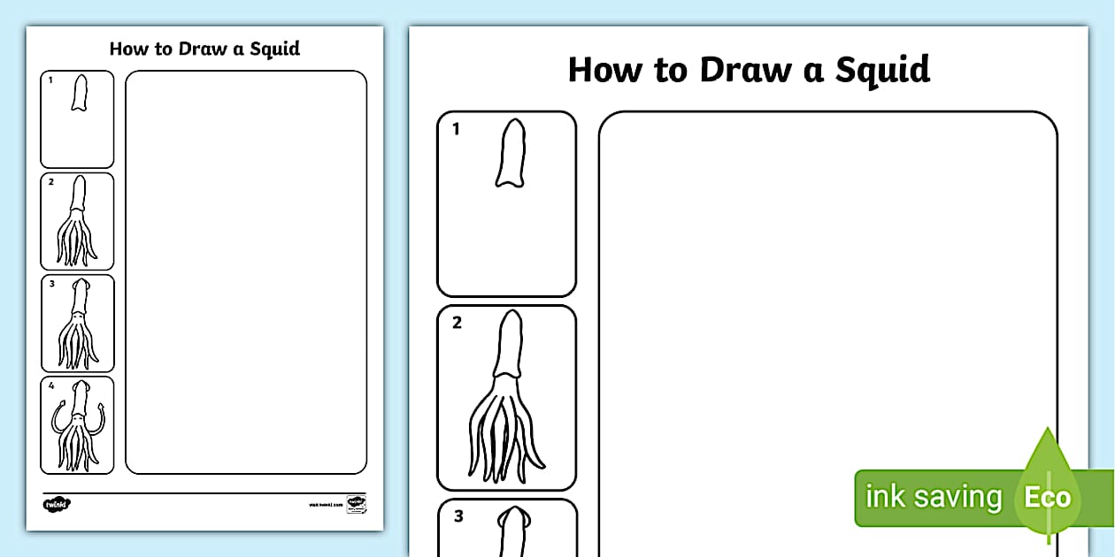 How to Draw a Squid Activity | Twinkl | Drawing | KS1