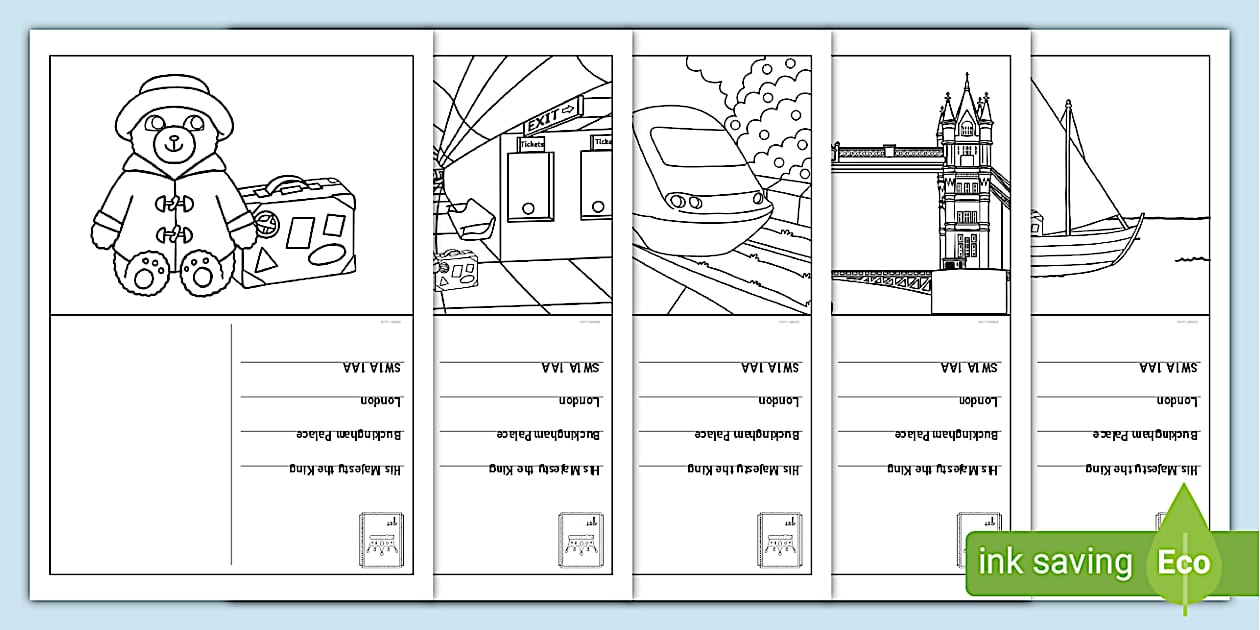 Travelling Bear Postcard to the King Template