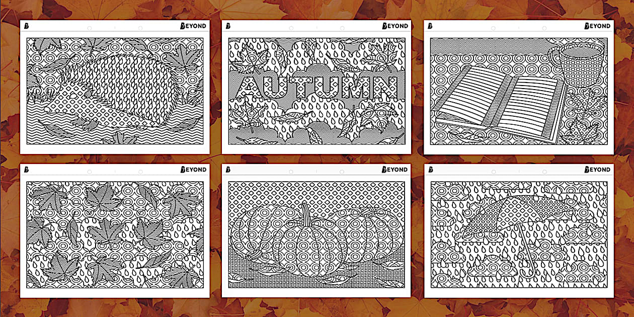 Autumn Mindfulness Colouring (Teacher-Made) - Twinkl