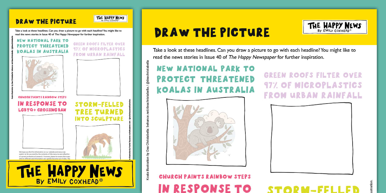 Happy News Activity Sheet: Draw Picture