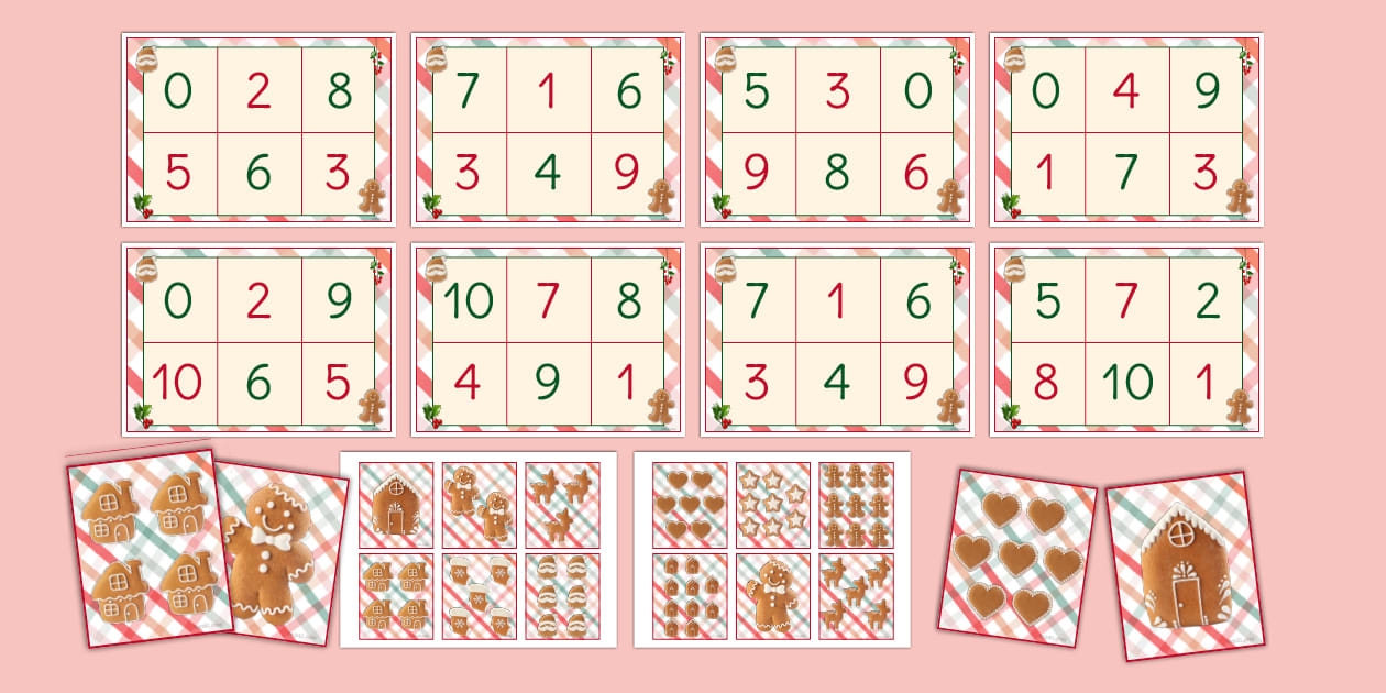 👉 Christmas Gingerbread Themed Bingo 1-10 (Teacher-Made)