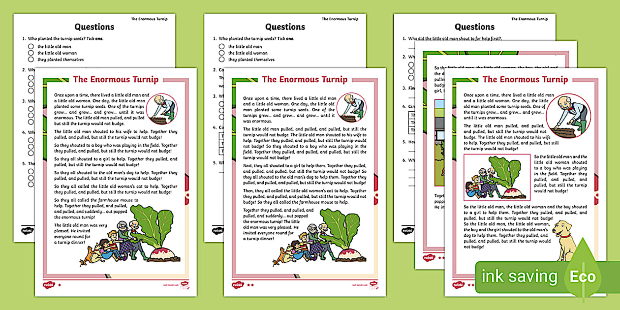 The Enormous Turnip Traditional Tales Differentiated Reading Comprehension