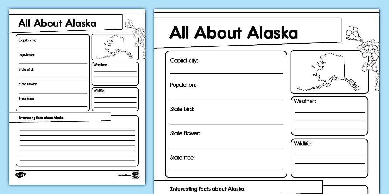All About Alaska Research Activity for K-2nd Grade - Twinkl