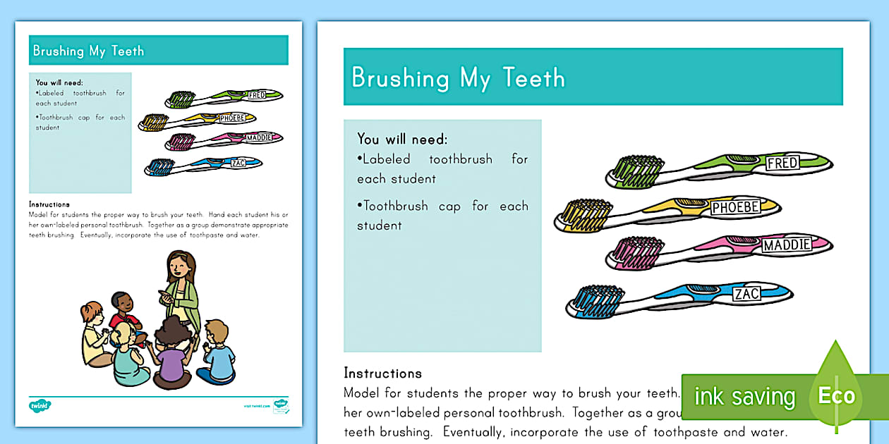Brushing Teeth Worksheet