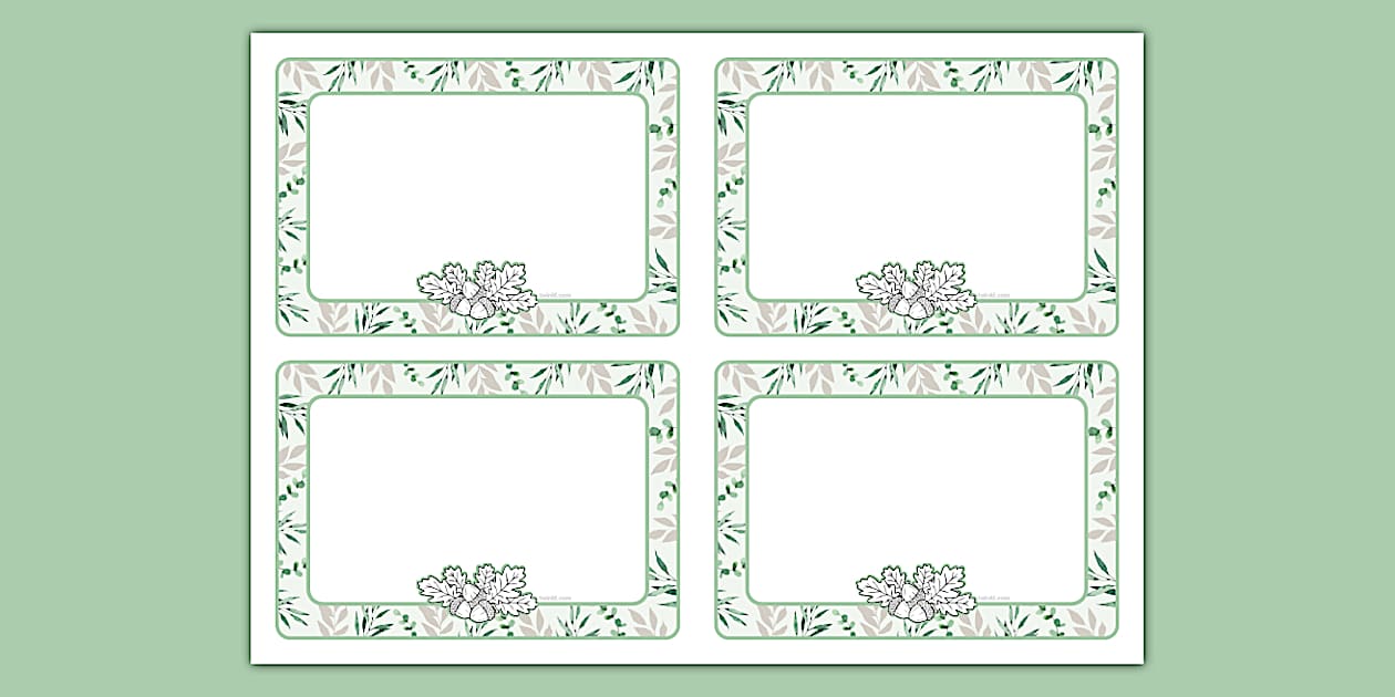 Muted Botanical Themed Acorn Labels (Teacher-Made) - Twinkl