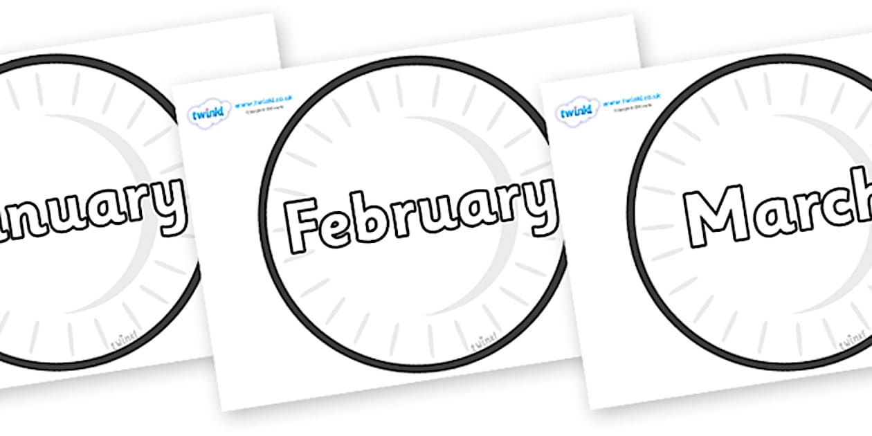 Months of the Year on Circles (Plain) (teacher made)