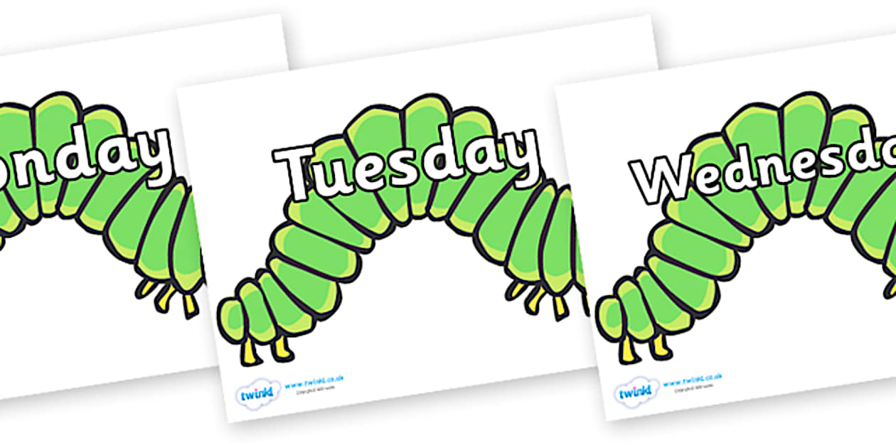 Days of the Week on Hungry Caterpillars to Support Teaching on The Very ...