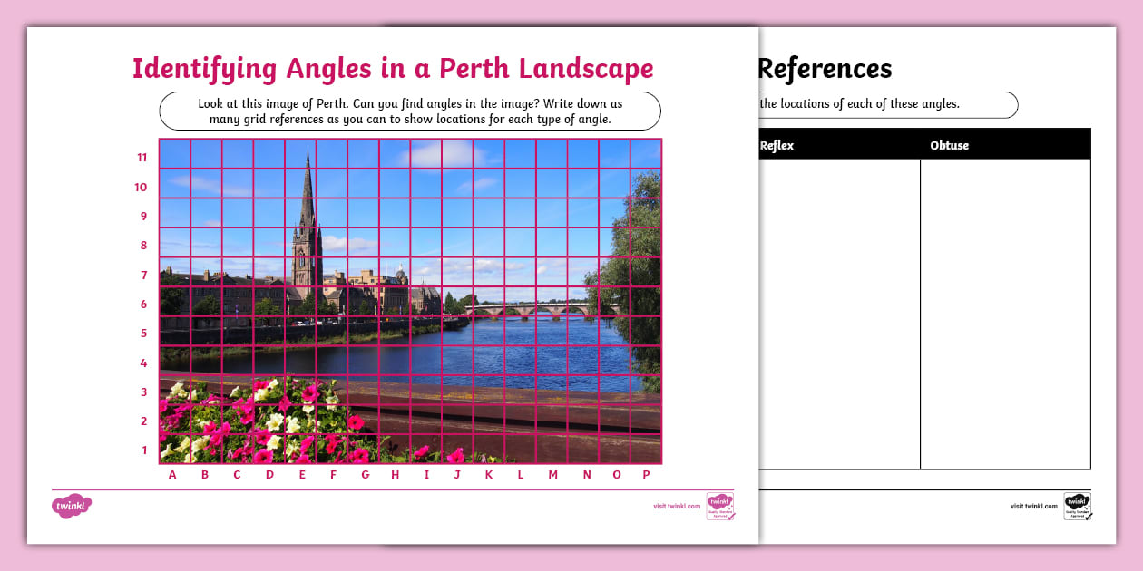 Identifying Angles in a Perth Landscape Activity Sheet