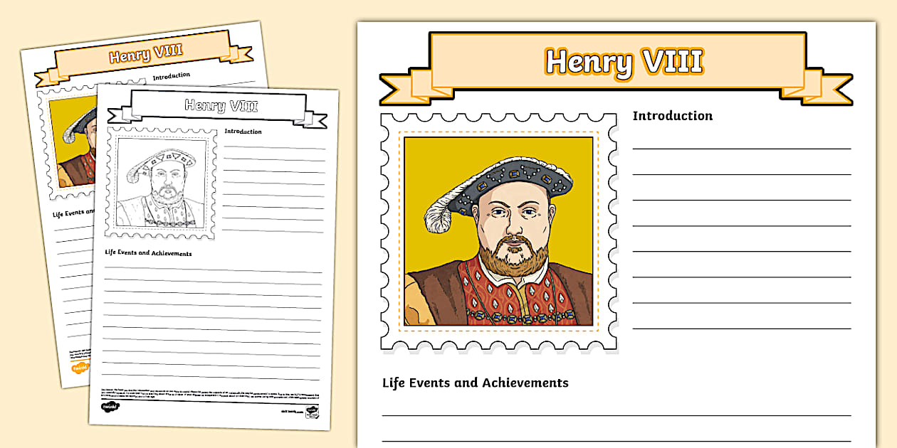 Henry VIII Biography Template (teacher made) - Twinkl