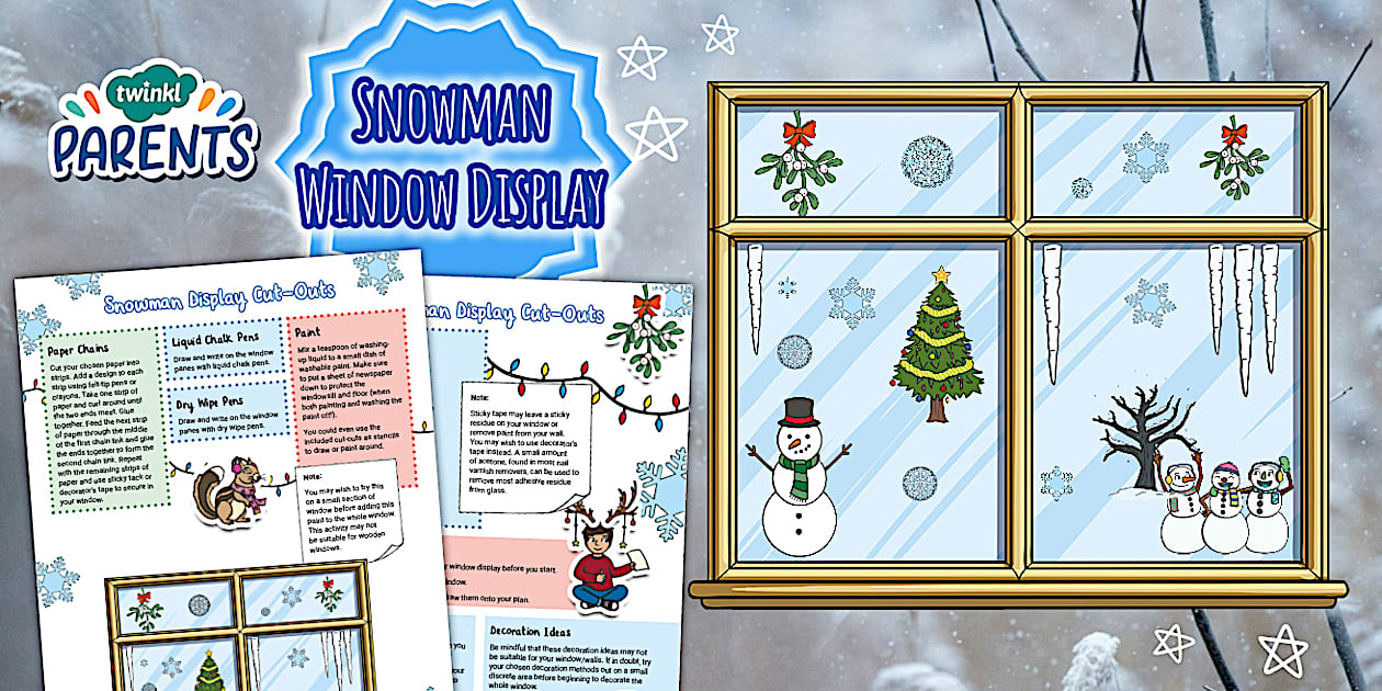 Snowman Window Display (teacher made) - Twinkl