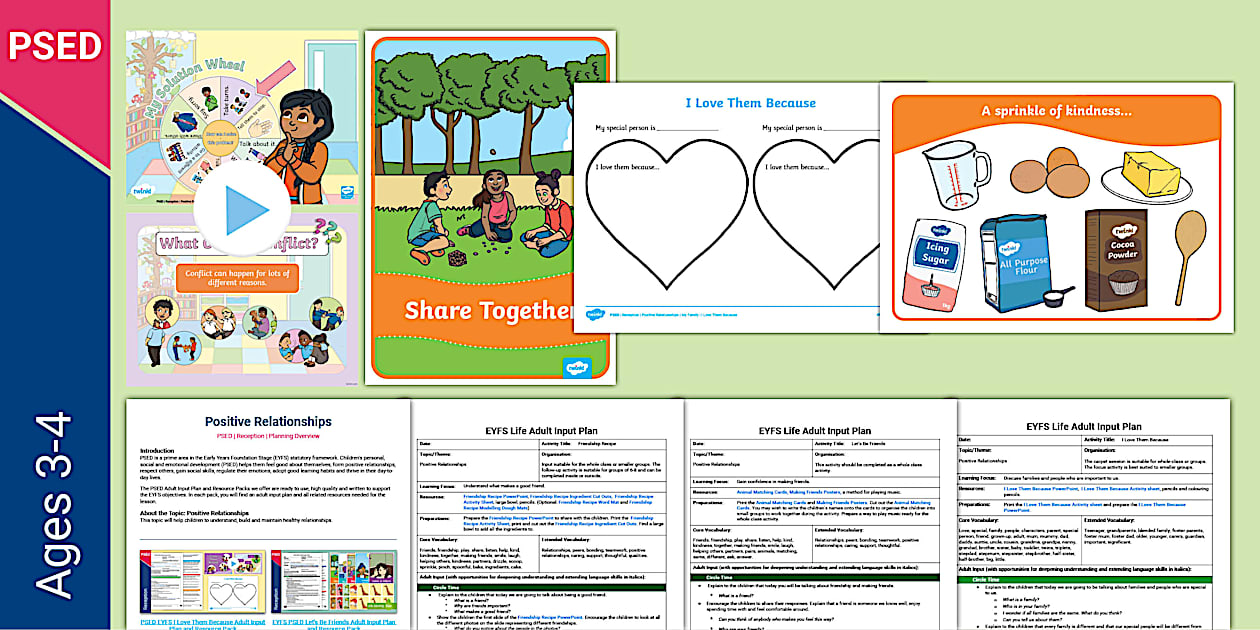 PSED Positive Relationships Unit Pack Reception