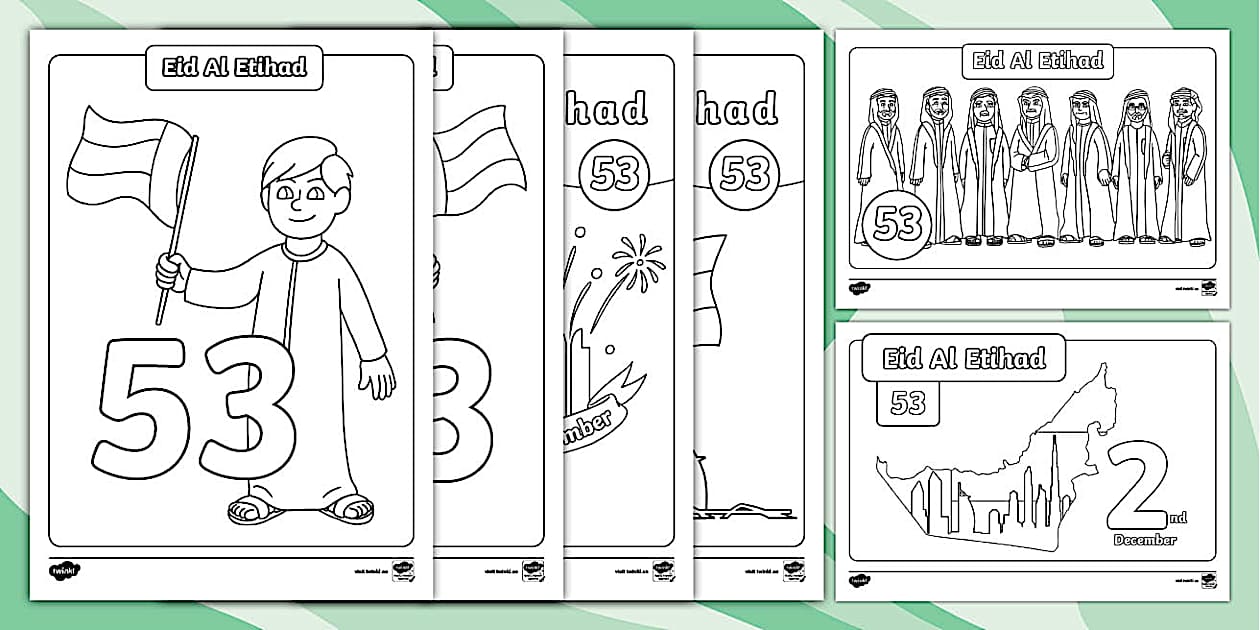The UAE National Day Colouring Pages - Twinkl