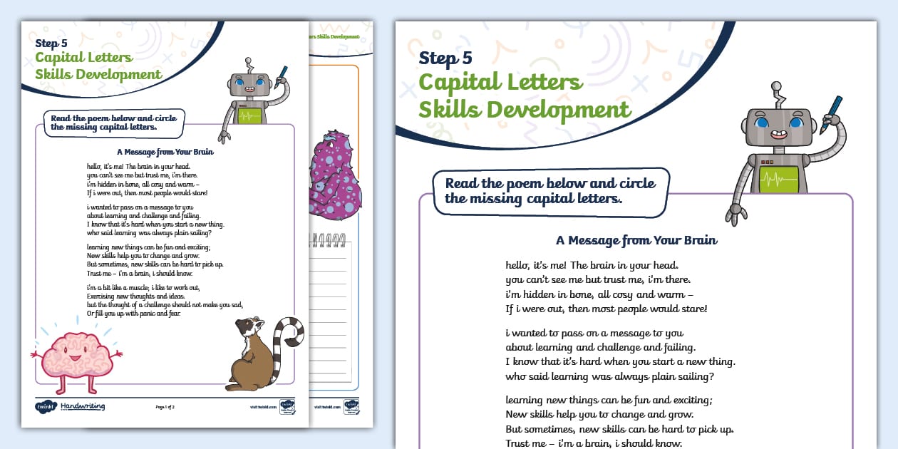 Step 5 Capital Letters Skills Development - Twinkl