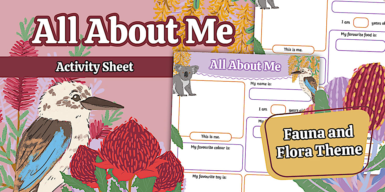 Fauna and Flora Themed All About Me Activity Sheet
