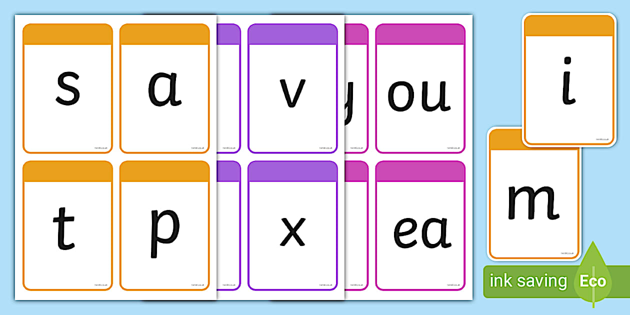 Portrait Phase 2, 3 and 5 Phoneme Flash Cards Pack - Twinkl