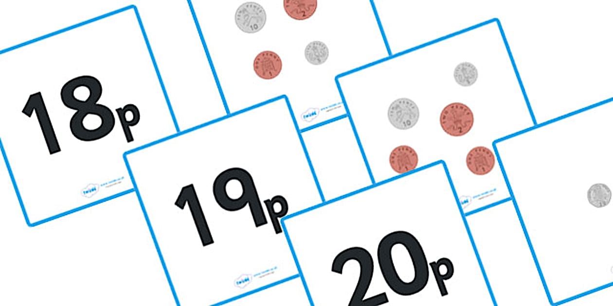 Money Matching Cards (to 20p - Mixed Coins)
