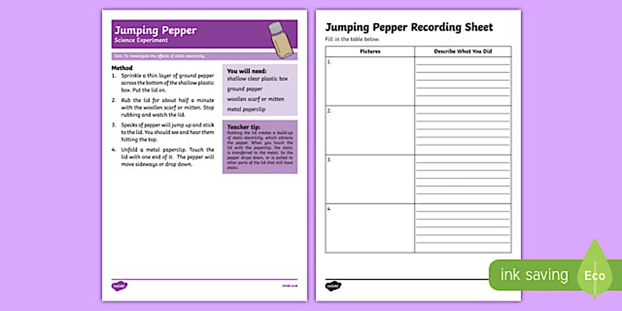 Jumping Pepper Science Experiment-Australia (Teacher-Made)