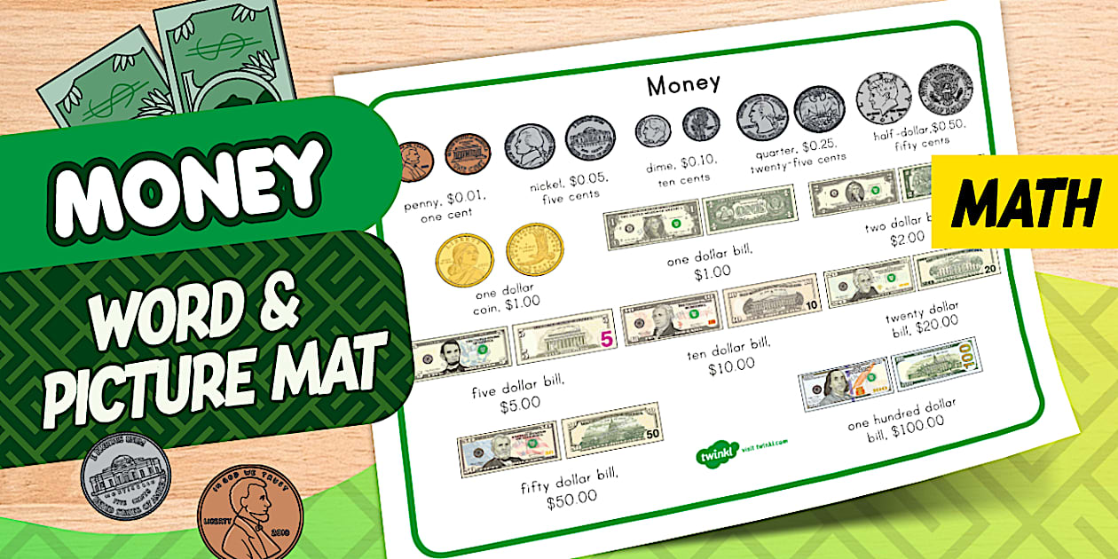 Pictures of US Currency | Resource | Twinkl USA - Twinkl