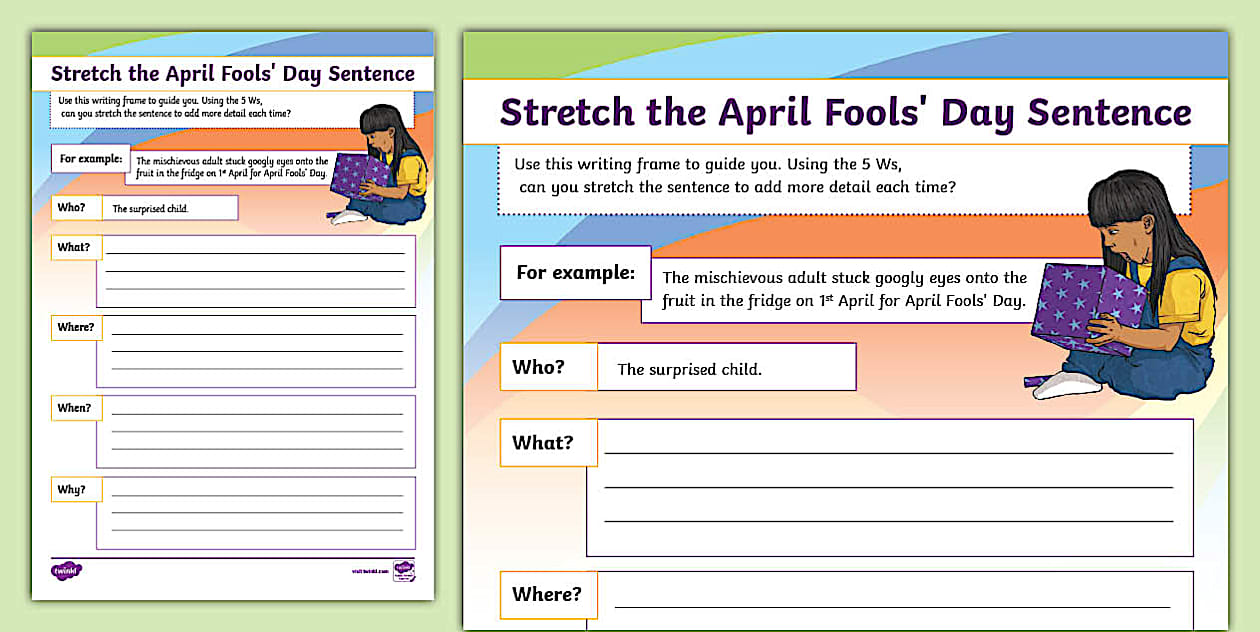 KS2 Writing Prompt: Stretch the April Fools' Day Sentence