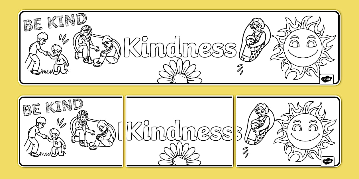 Kindness Colouring Display Banner (teacher made) - Twinkl