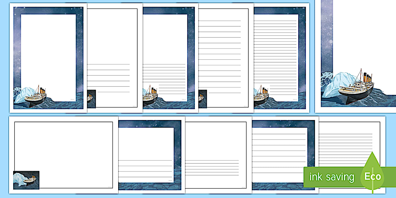 Editable The Titanic Themed Page Border Pack - Twinkl