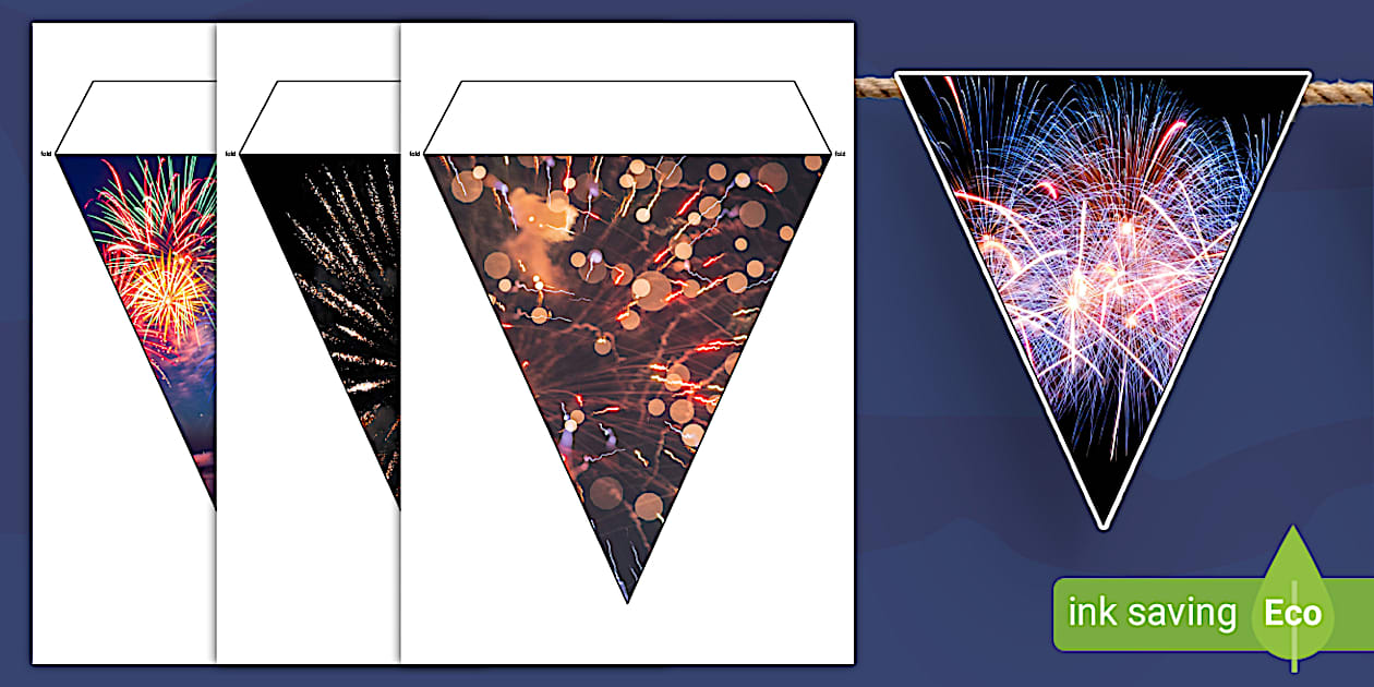Fireworks Photo Bunting (teacher made) - Twinkl