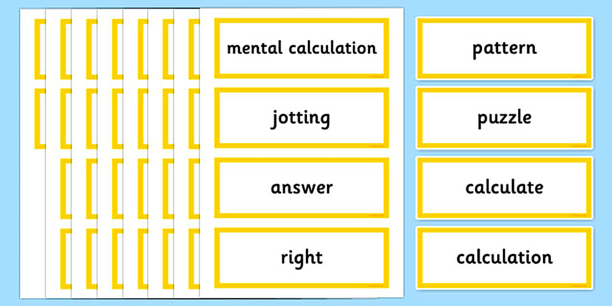 Year 2 Maths Vocabulary Word Cards Solving Problems - Twinkl