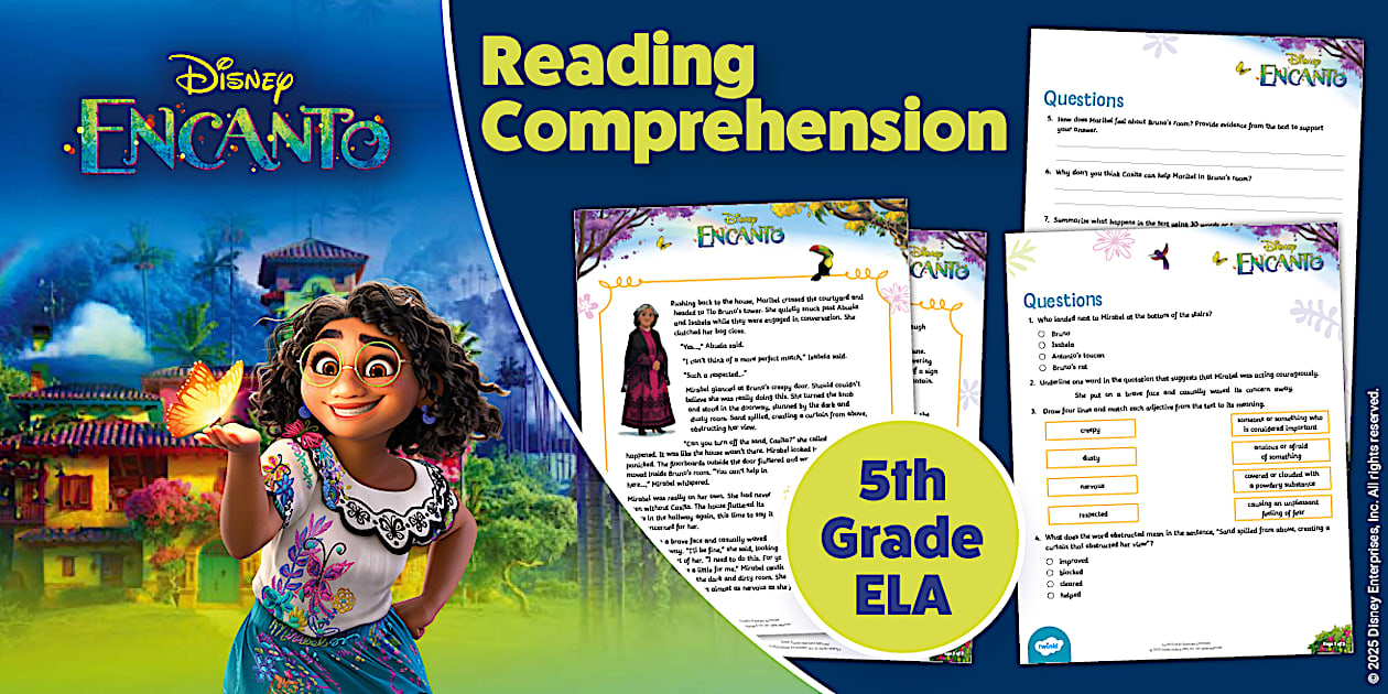 Encanto: Fifth Grade Reading Comprehension Worksheet