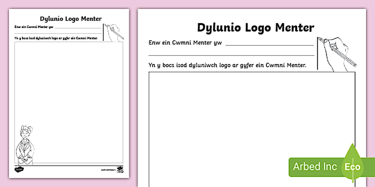 Taflen Waith Dylunio Logo Cwmni Menter