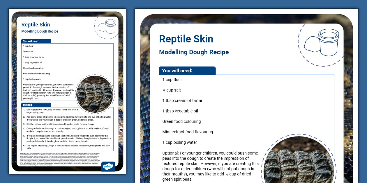 Reptile Skin Modelling Dough Recipe | Twinkl (teacher made)