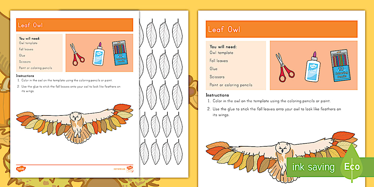 Leaf Owl Craft Instructions