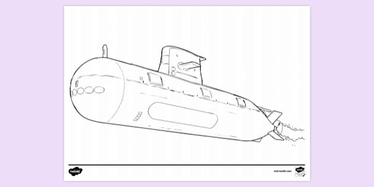 Submarine Colouring Sheet - Teaching Resources - Twinkl