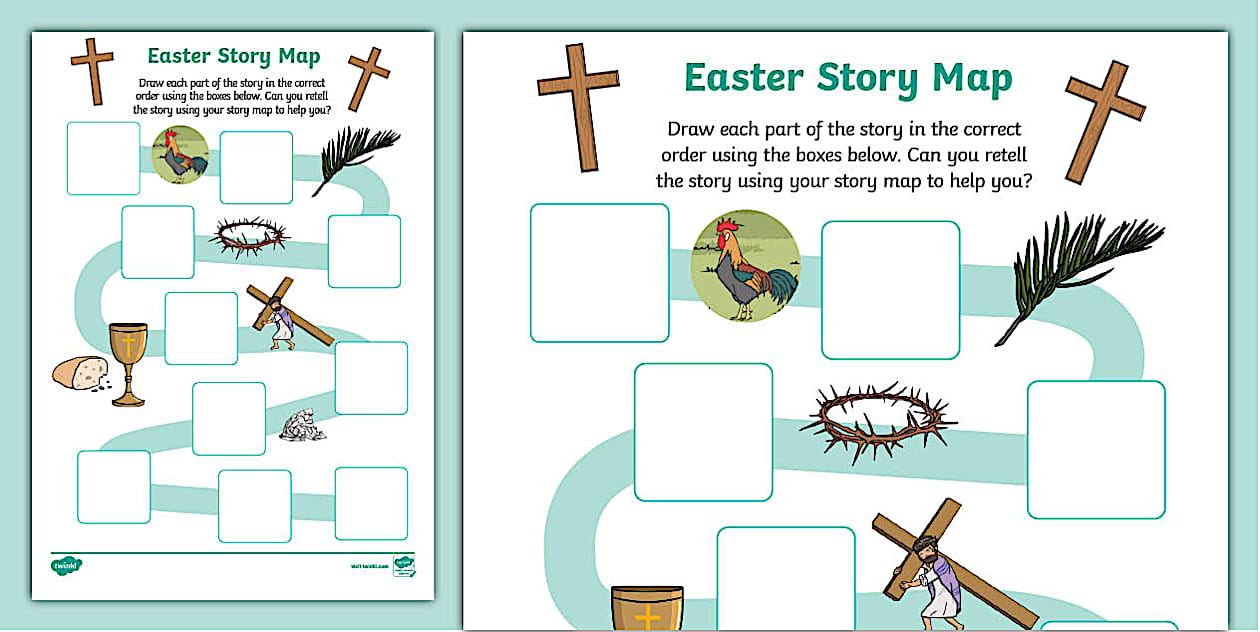 KS1 Easter Story Map Template - Twinkl Primary - Twinkl
