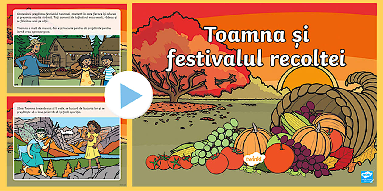 Toamna și festivalul recoltei - Poveste PowerPoint