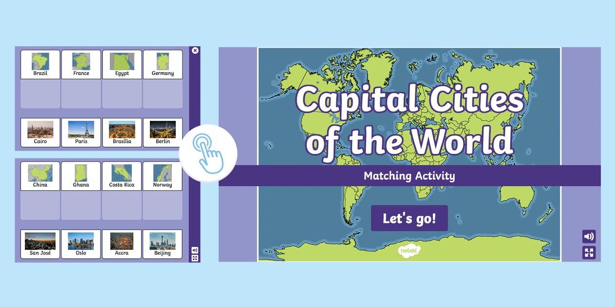 Capital Cities of the World Interactive Matching Game