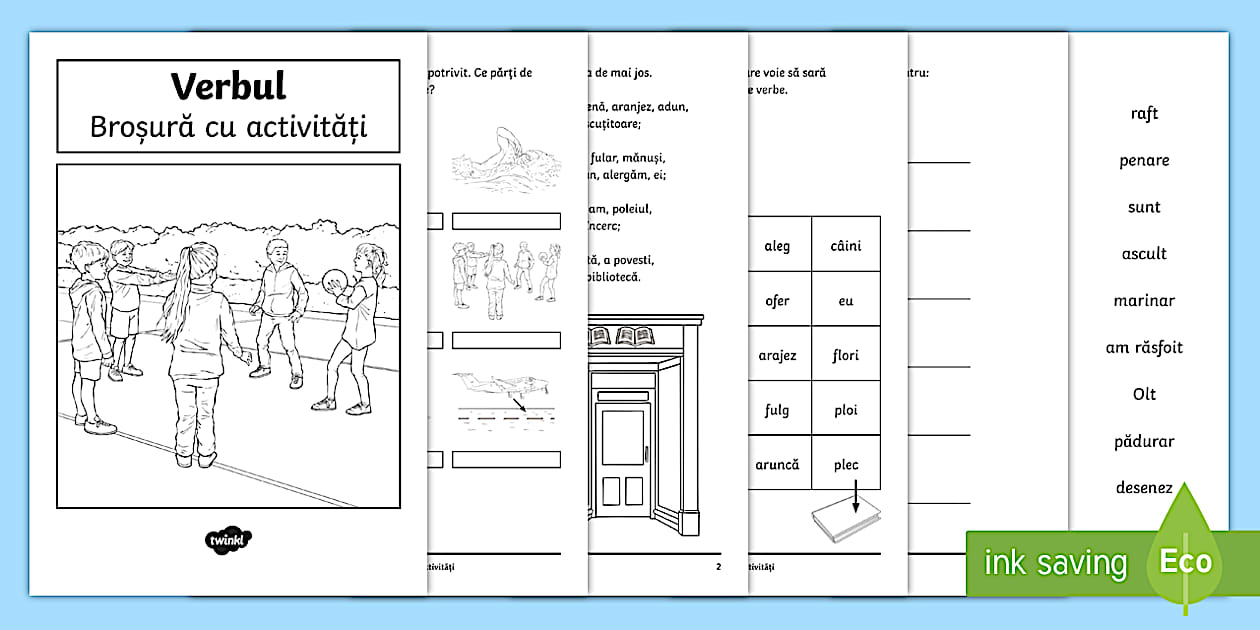 Verbul - Broșură cu activități (teacher made) - Twinkl