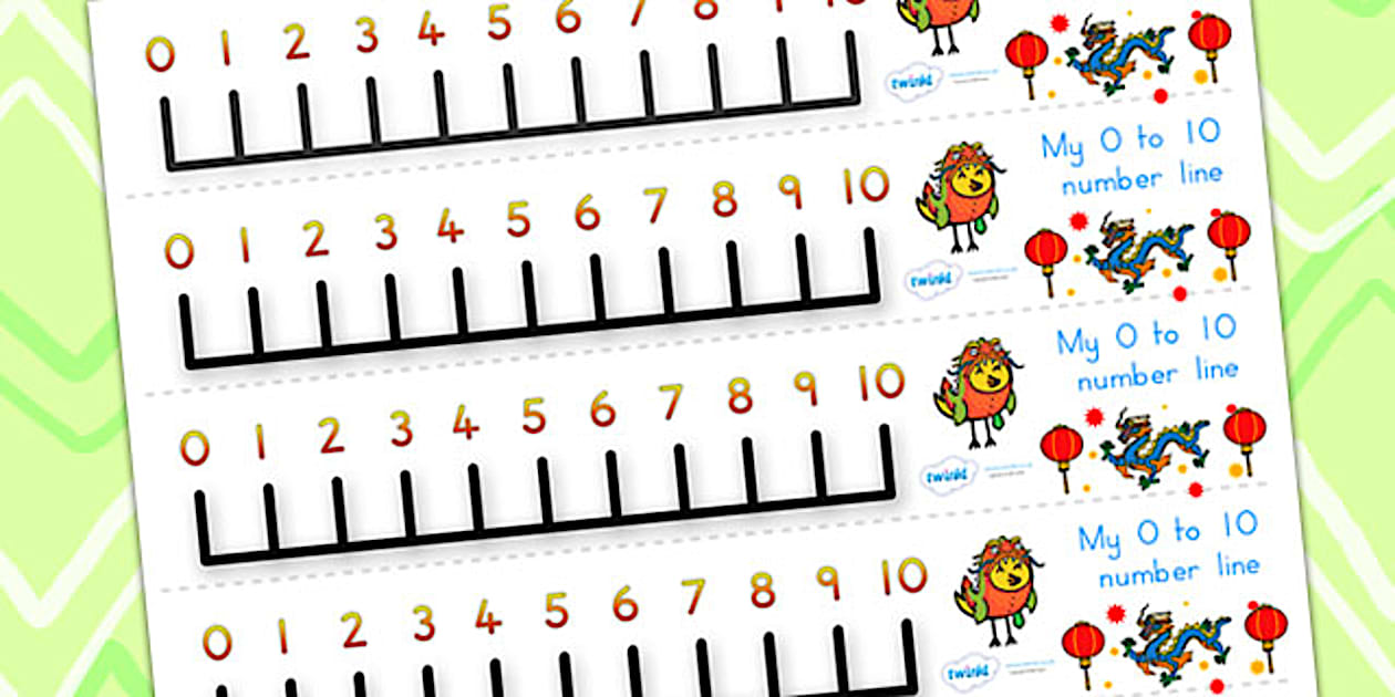 Chinese New Year Number Line 0-10 (Teacher-Made) - Twinkl