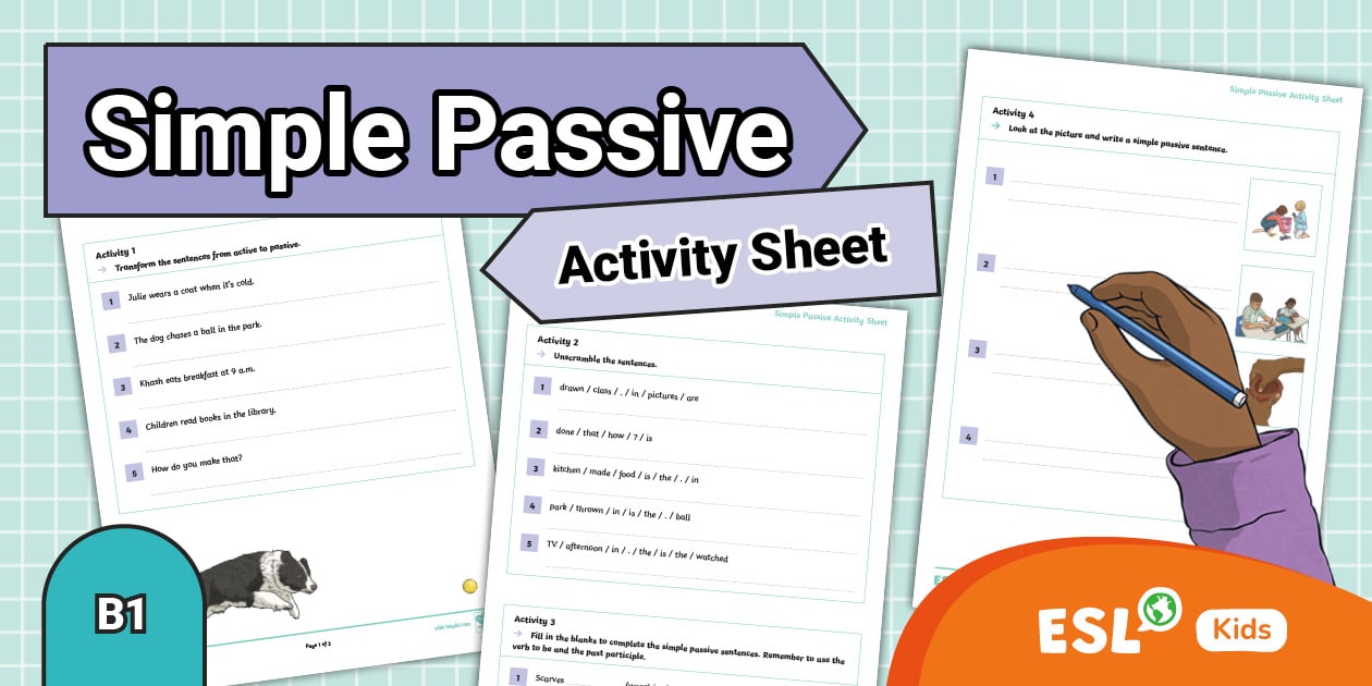 ESL Simple Passive Activity for Kids