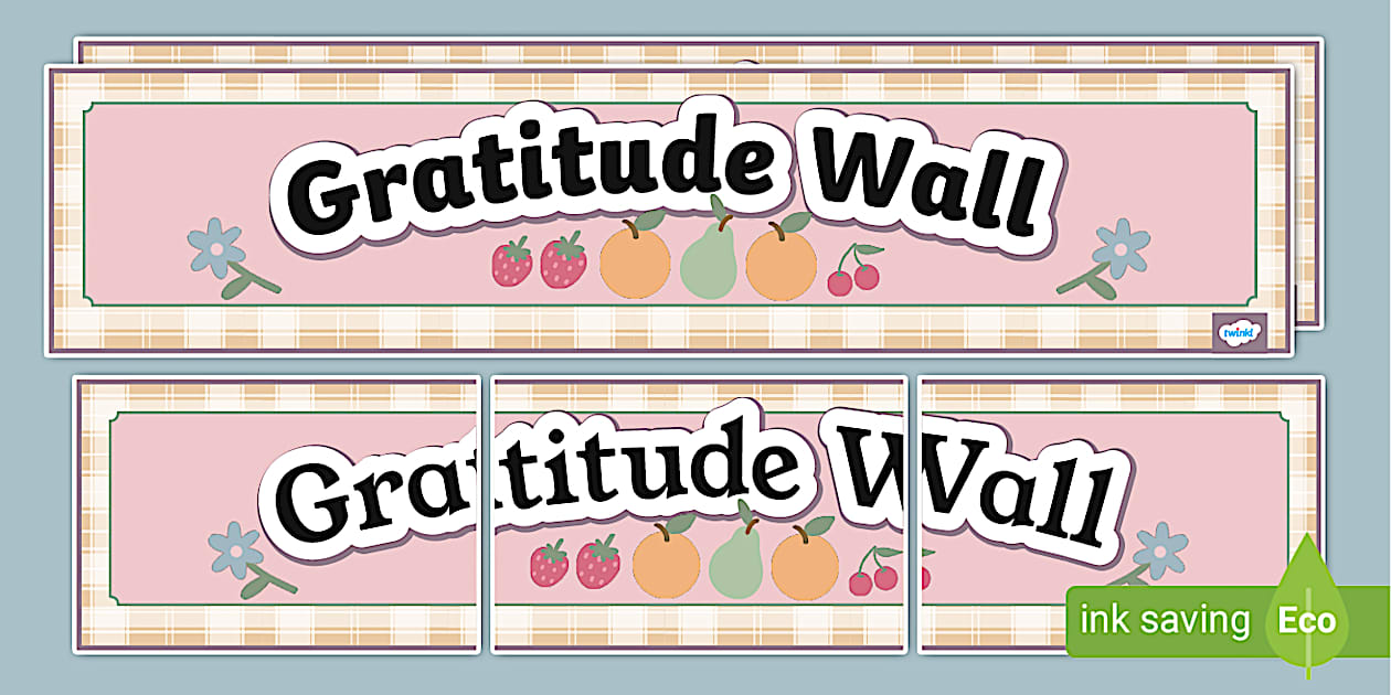 Checkered Charm-Themed Gratitude Wall Display Banner