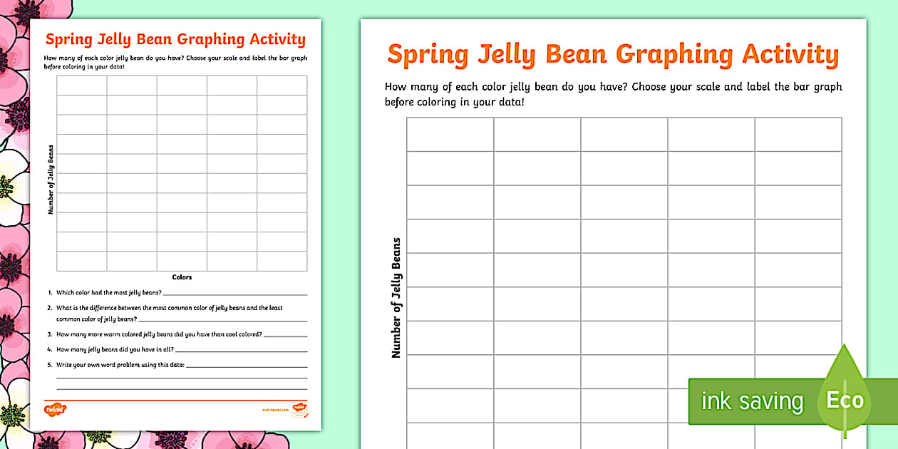 Spring Jelly Bean Graphing Worksheet (teacher made) - Twinkl