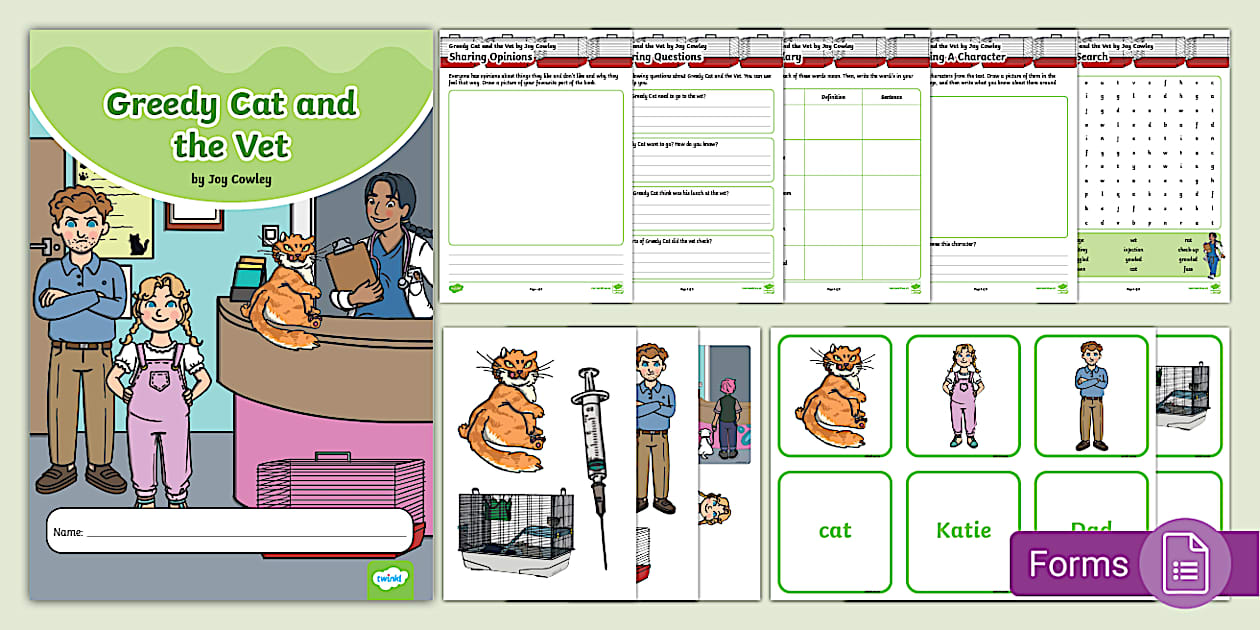 Greedy Cat and the Vet (Green 2) Follow Up Activity - Twinkl