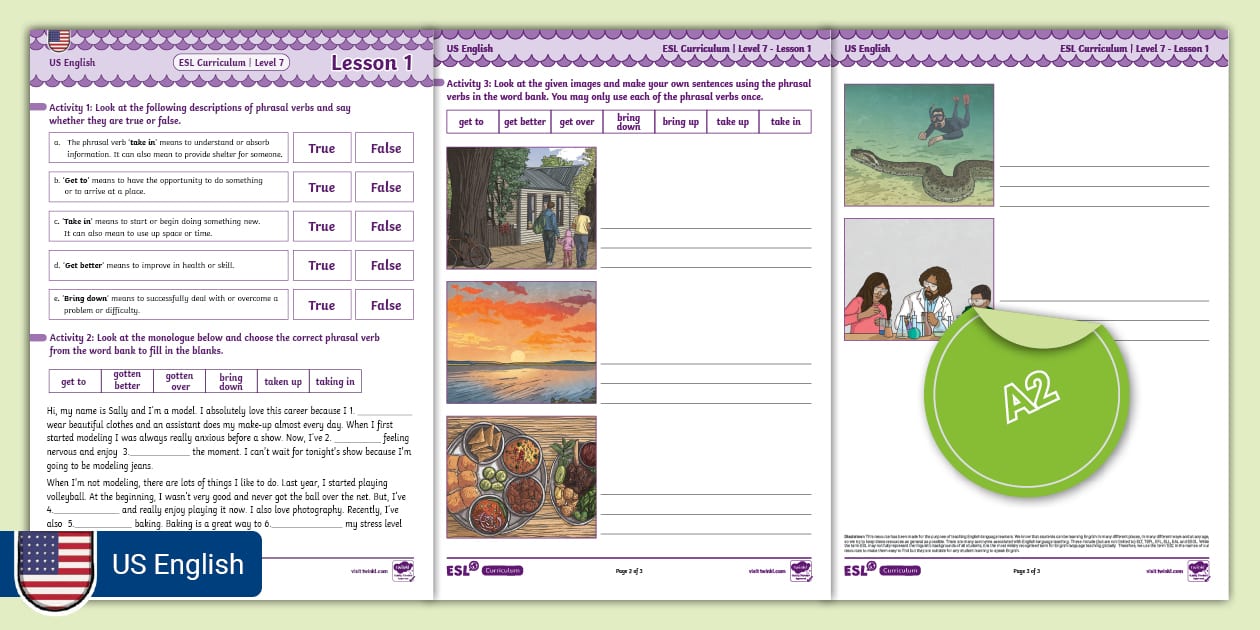 ESL Level 7 Lesson 1 Activity (Lehrer gemacht) - Twinkl