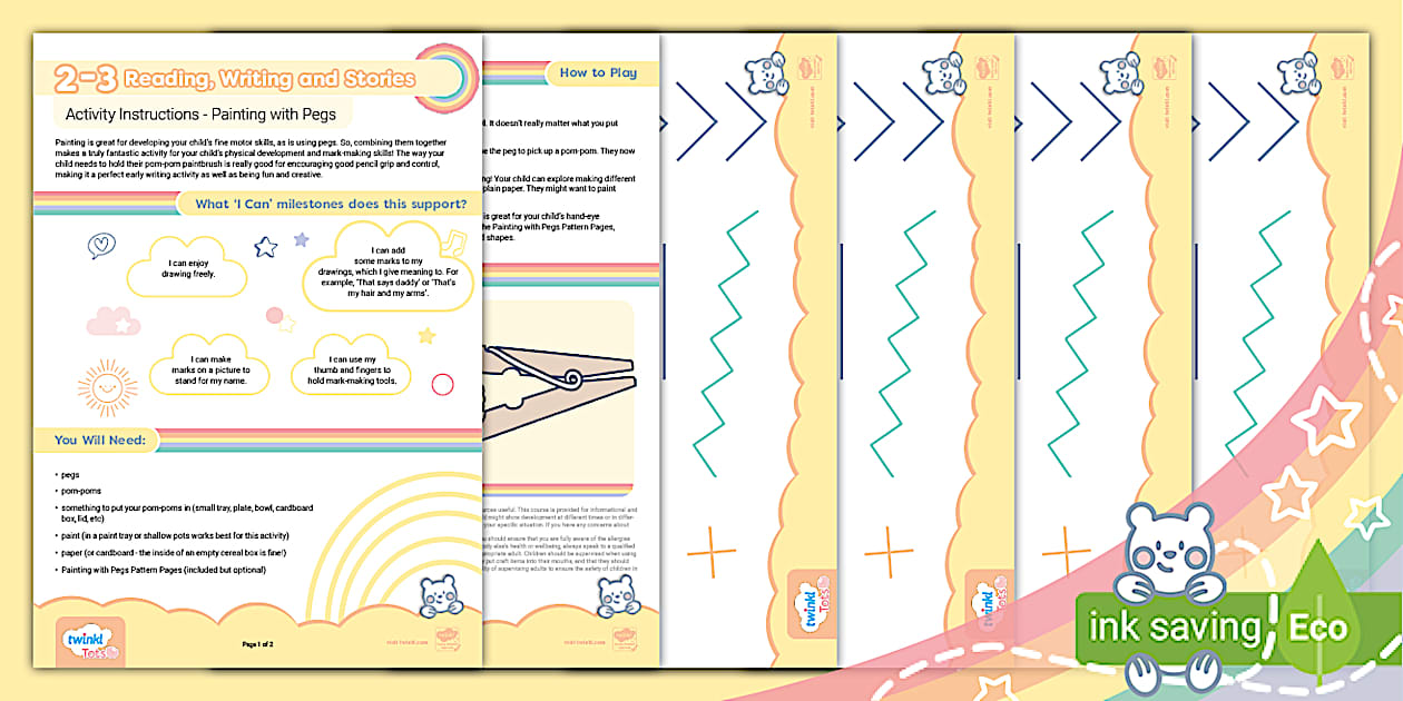 Painting With Pegs Activity For Ages 2-3 | Twinkl Tots