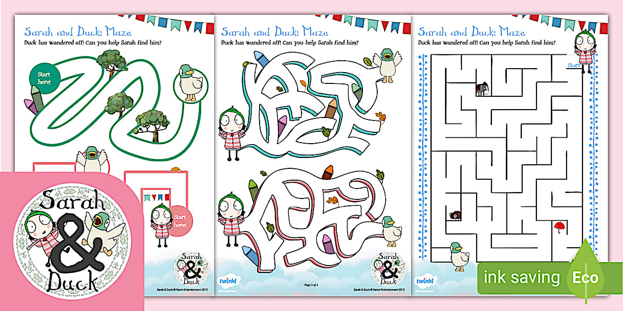 FREE! - Sarah and Duck: Maze (Teacher-Made) - Twinkl