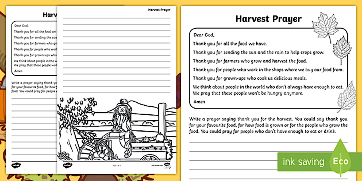 Key Stage 1 Harvest Prayer - Twinkl