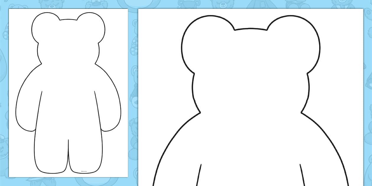 Teddy Bear Outline (teacher made) - Twinkl