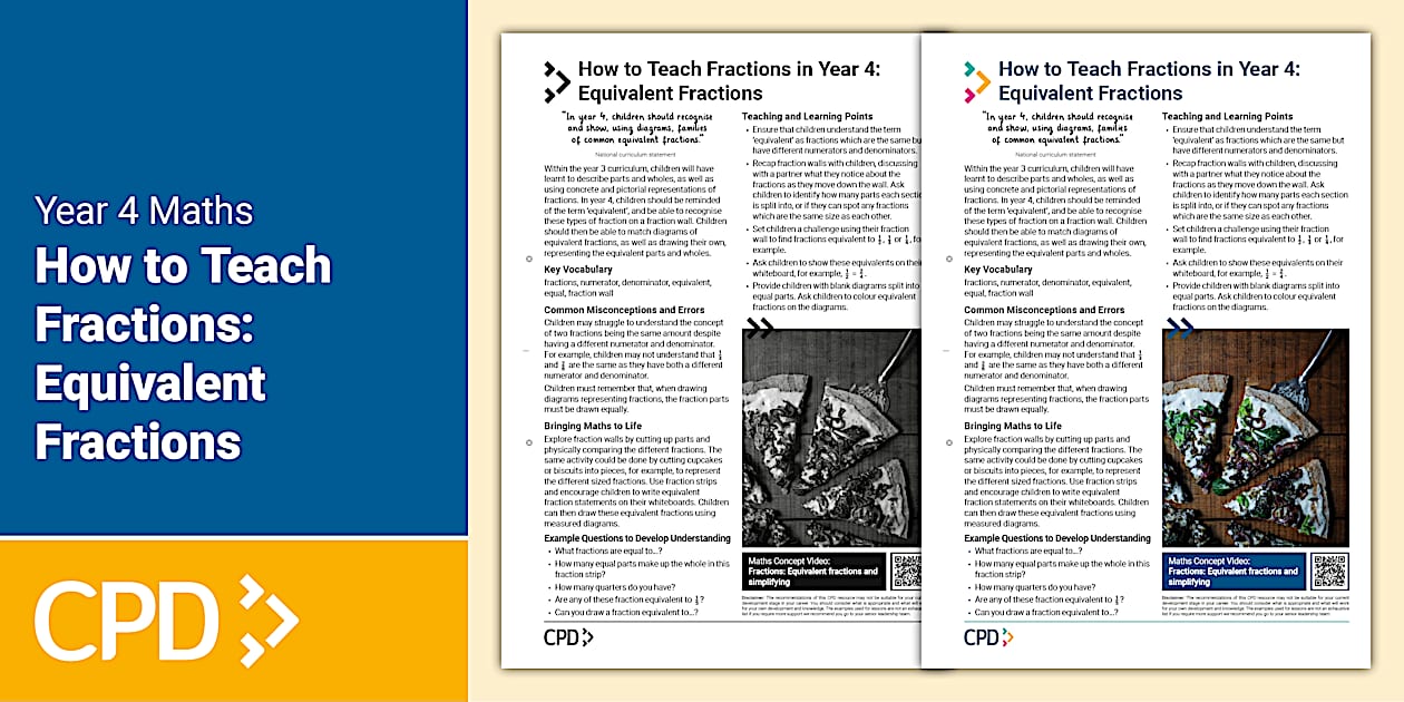 How to Teach Fractions in Year 4: Equivalent Fractions
