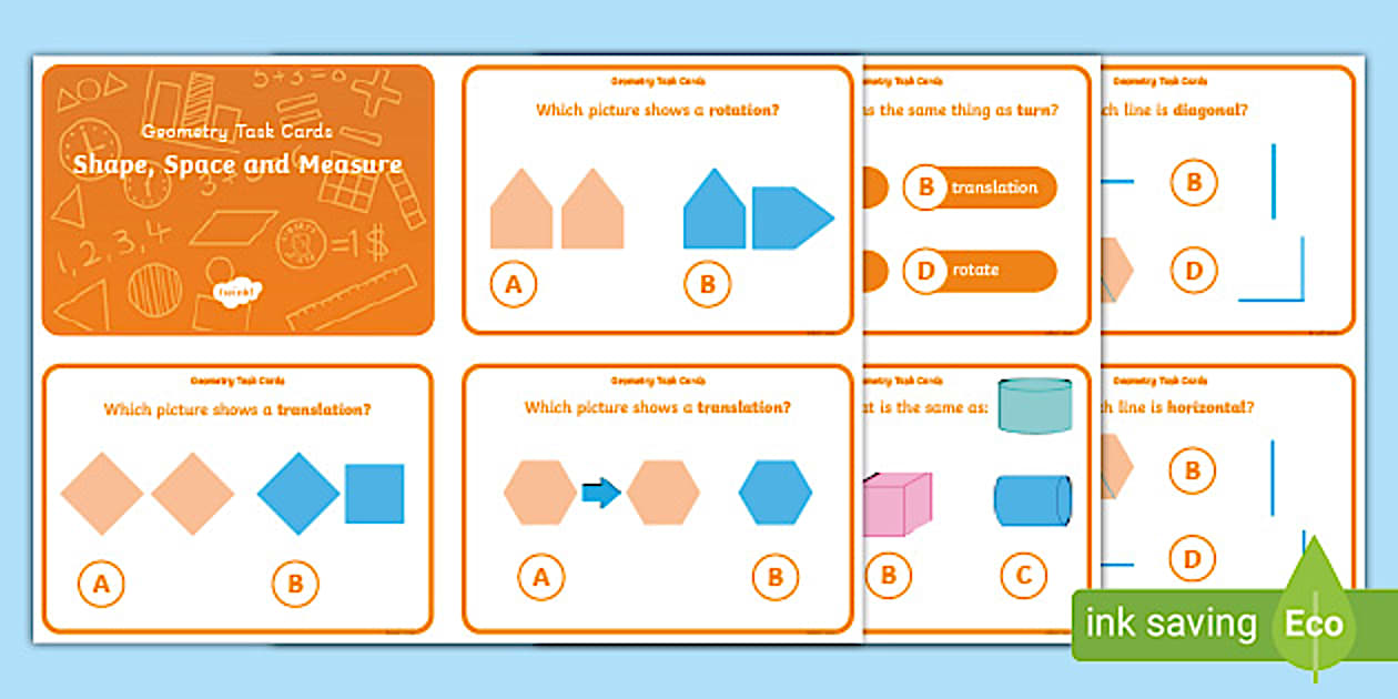 Shape Space and Measure Challenge Cards (teacher made)