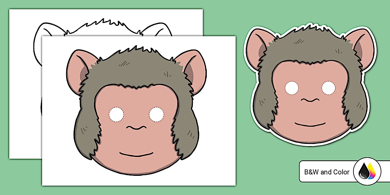 Monkey Dramatic Play Mask